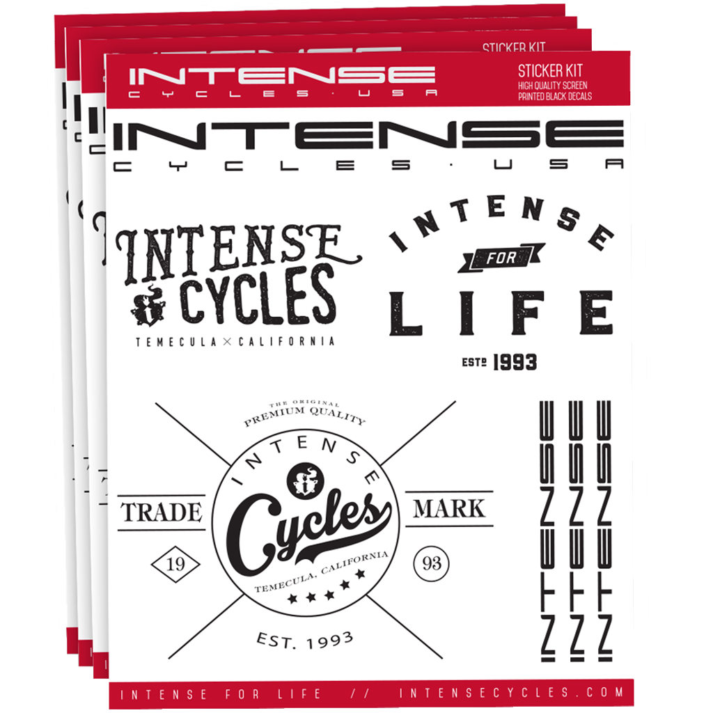 INTENSE Sticker Page (Black Decals) | INTENSE CYCLES – INTENSE LLC